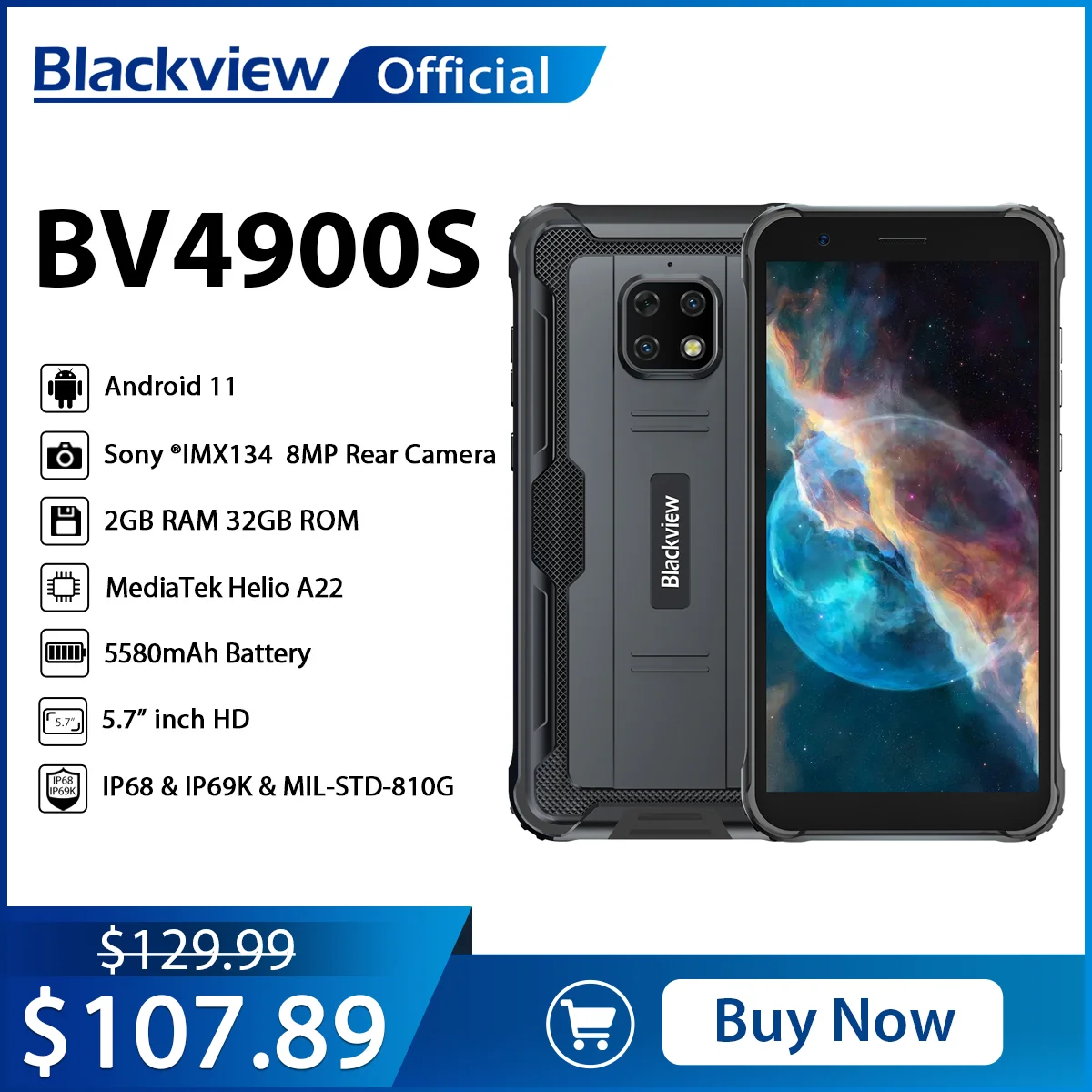 Blackview-BV4900S-Smartphone-IP68-Rugged-Waterproof-Cellphones-Android ...