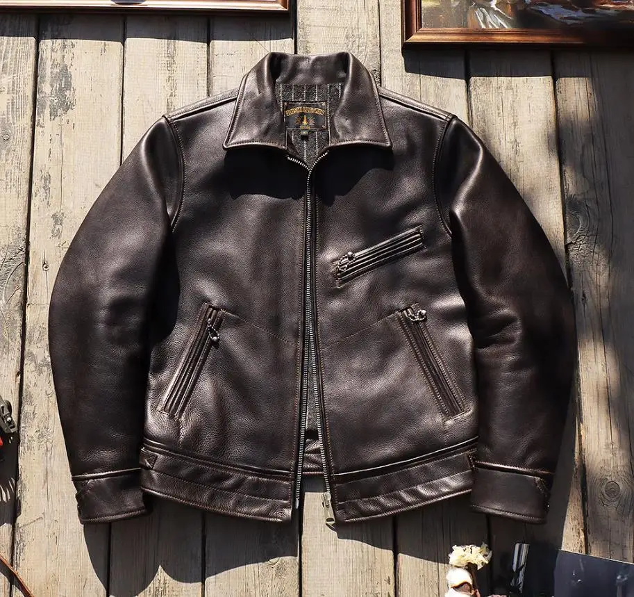 Free-shipping-100-genuine-thick-Uncoated-cowhide-Classic-Rider-Heavy ...