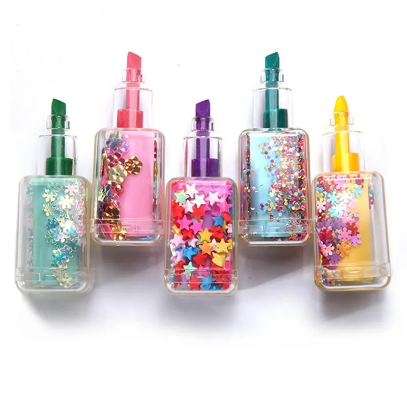 5Pcs Set Mini Sequin Nail Polish Bottle Highlighter Cute Kawaii ...