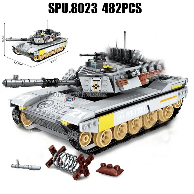 1721-482pcs-Military-Battle-Sea-Force-Overload-Tank-5-Soldier-Army ...