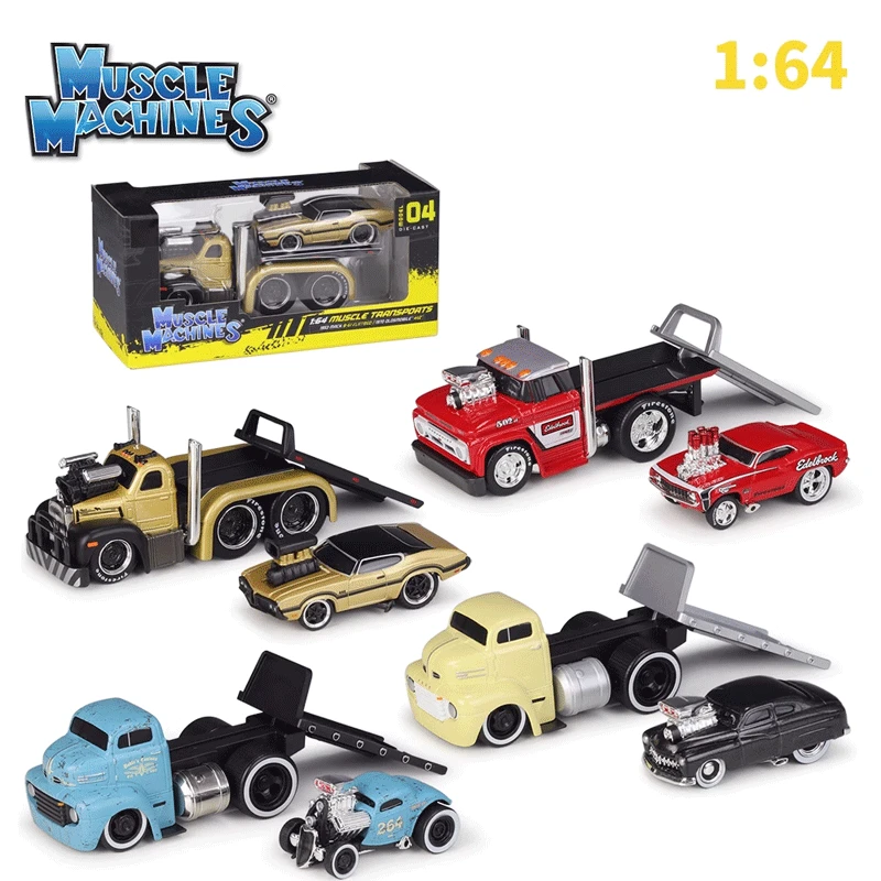1-64-Muscle-Machines-modified-muscle-car-die-cast-alloy-car-transport ...