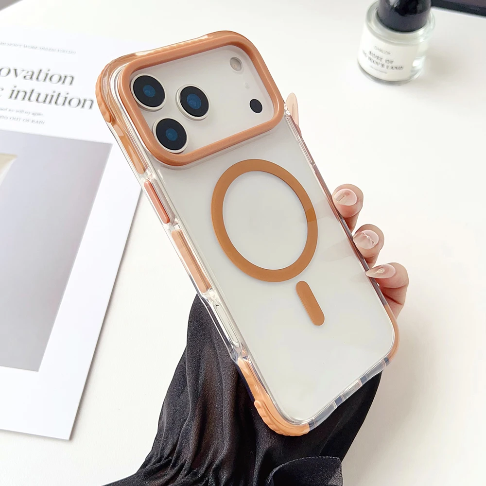 Dual-Protection Corners Case For iPhone 17 Air Pro Max Magsafe Clear ...