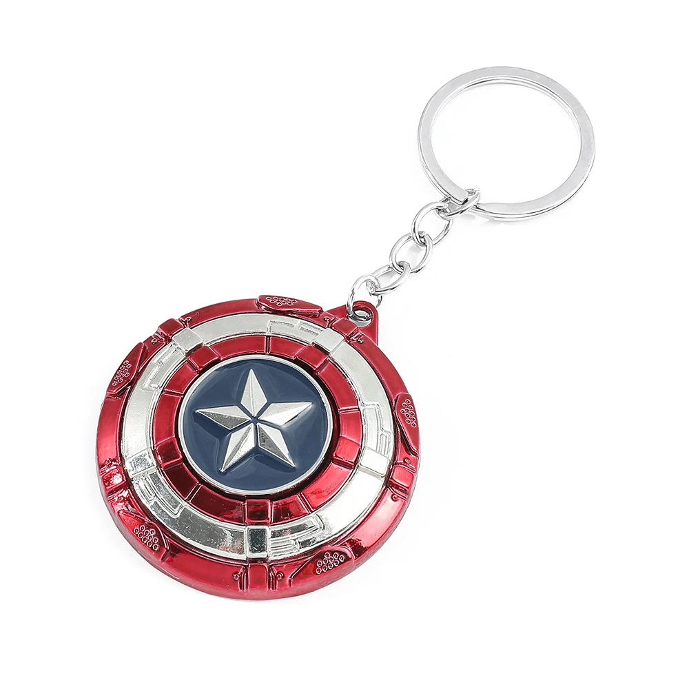 Metal Weapon Keychain Steve Rogers Shield Keyrings Steam Punk Design ...