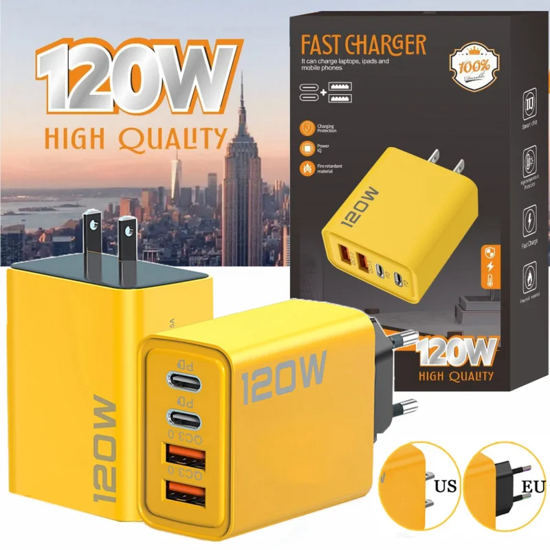 New-120W-fast-charger-type-C-Quick-Charge-3-0-USB-charger-adapter-for ...