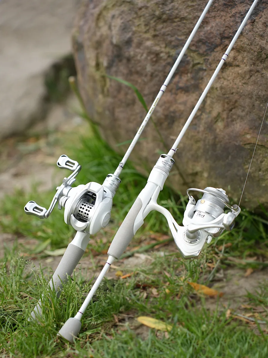 HUATTON-Carbon-Fishing-Rod-White-Travel-Spinning-Rod-Casting-Ultralight ...