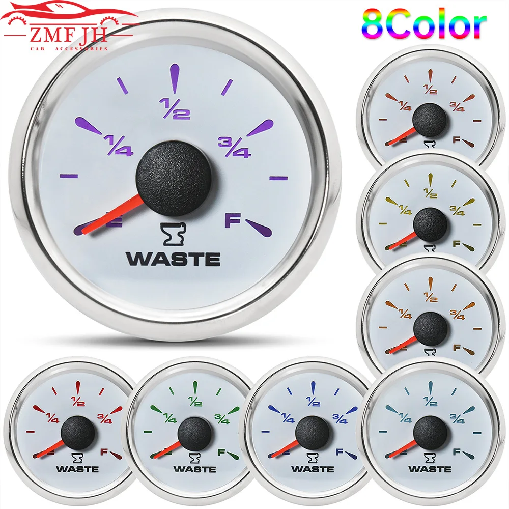 8-Color-Light-52mm-Waste-Level-Gauge-0-190-ohm-Sewage-Level-Meter ...