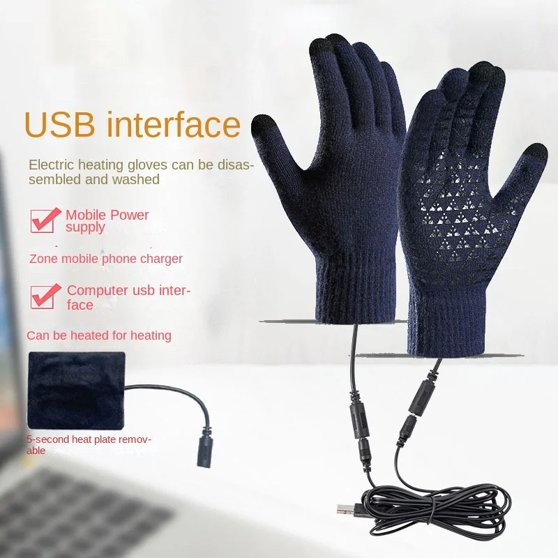 USB-Heated-Glove-for-Women-Men-Mitten-Hand-Warmers-Winter-Warm-Heating ...