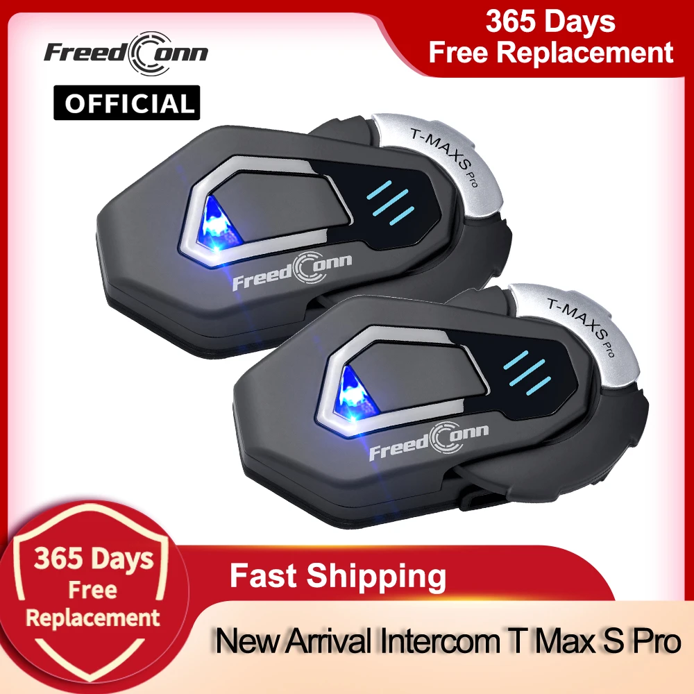 New Freedconn Motorcycle Helmet Headset Intercom Bluetooth Music Fm ...