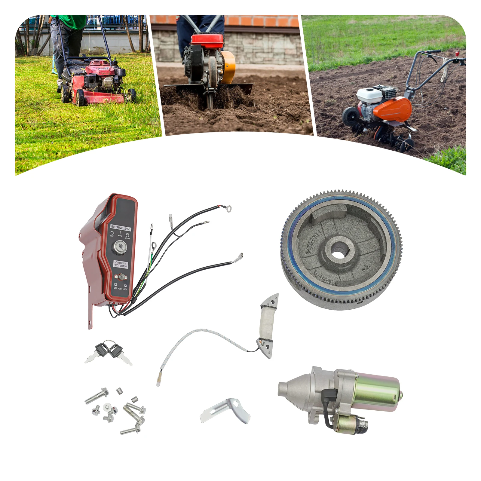 Electric-Engine-Flywheel-Starter-Motor-Start-Kit-For-Honda-GX390-13Hp ...