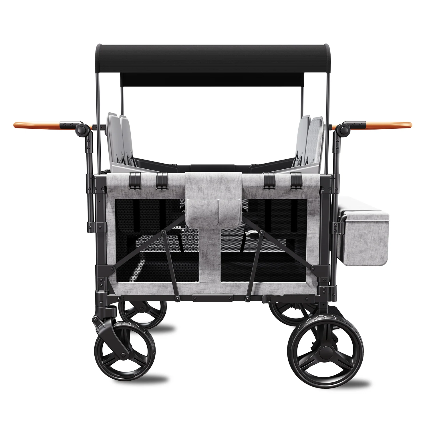 4-Seater Quad Stroller Wagon - Spacious, Collapsible, and Safe Ride ...