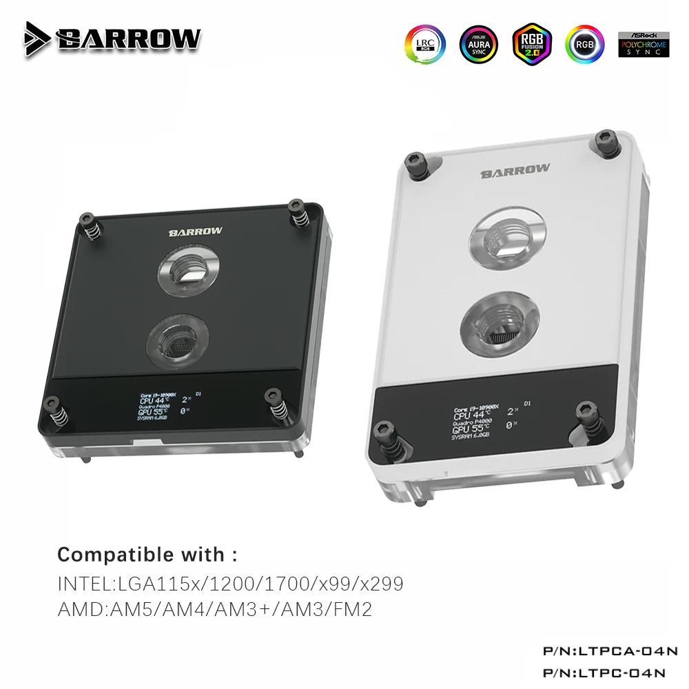 Barrow-bloque-de-agua-para-CPU-pantalla-Digital-para-AM5-AM4-AM3-INTEL ...