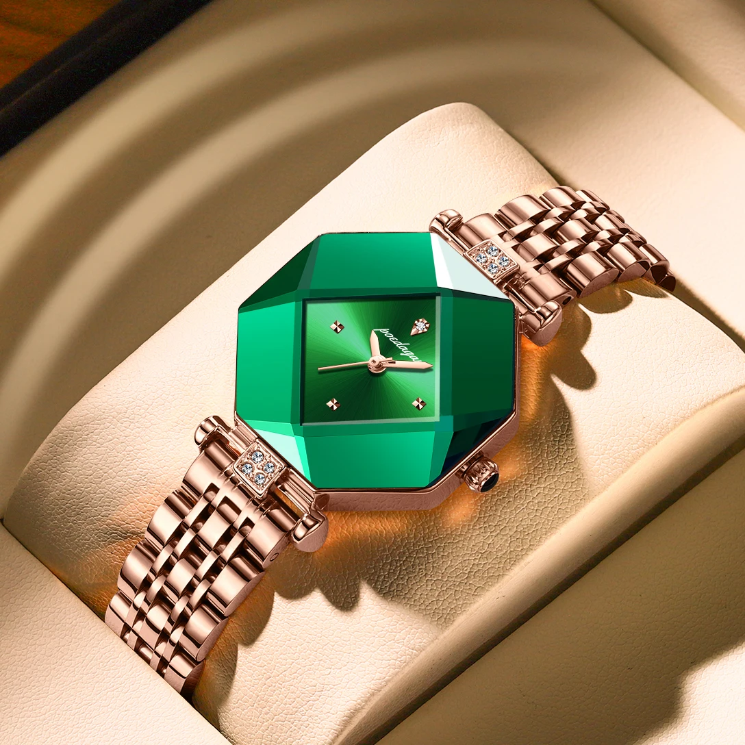 POEDAGAR-Women-Watch-Luxury-Green-Diamond-Quartz-Ladies-Watches ...