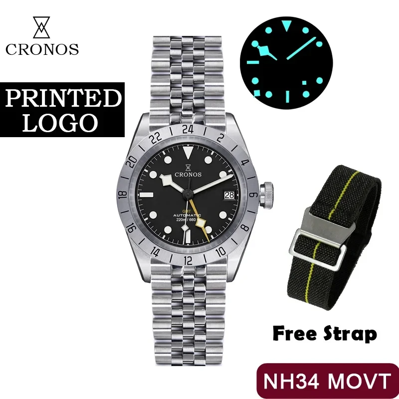 Cronos-Vintage-GMT-39mm-NH34-Automatic-Men-Watch-Mechanical-Sapphire ...