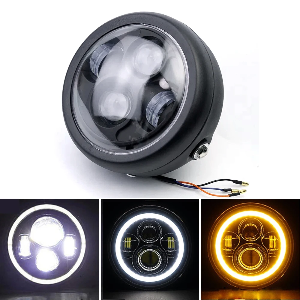 6.5 inch LED Motorcycle Headlights Retro Motorcycle Headlamp DRL For ...