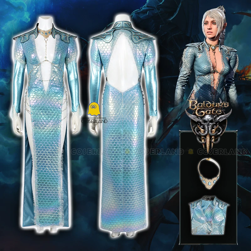 Baldurs Cos Gate 3 Shadowheart Wavemothes Robe Cosplay Costume Necklace ...