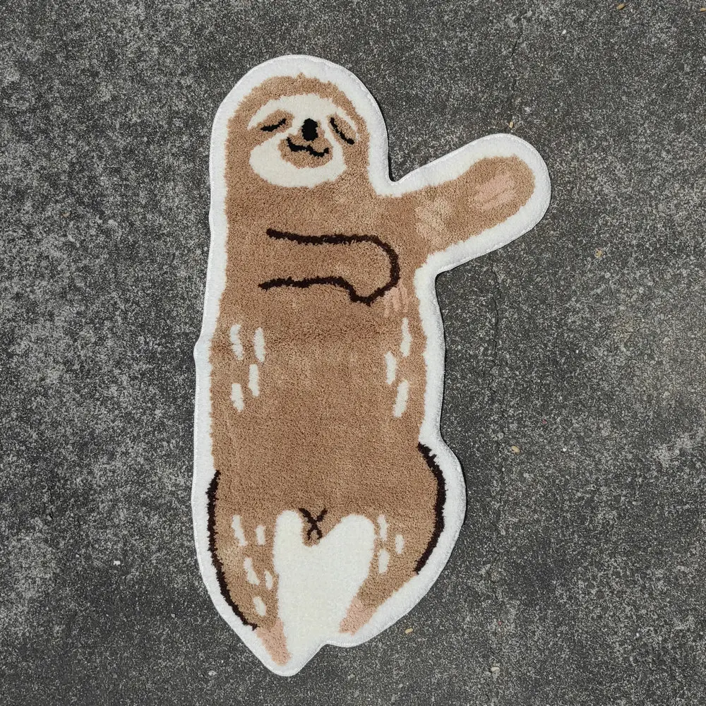 Cartoon Sloth Soft Tufted Carpets Bathmat Living Room Bedroom Rug Home ...