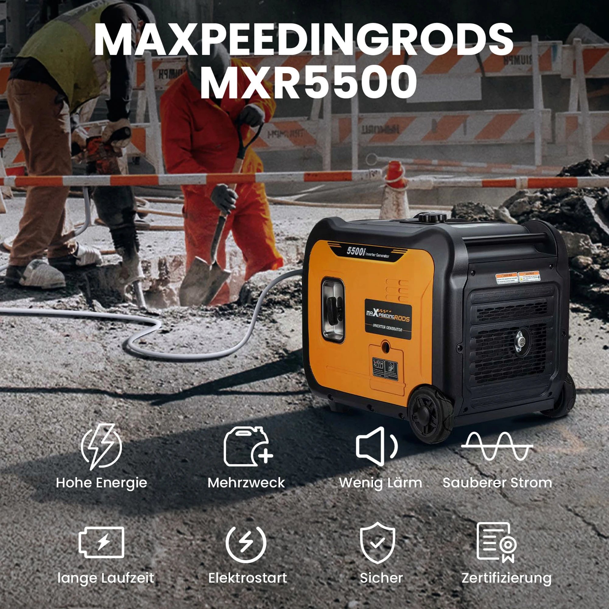 5000W Rated Watts Super Quiet Portable Inverter Generator for Household ...
