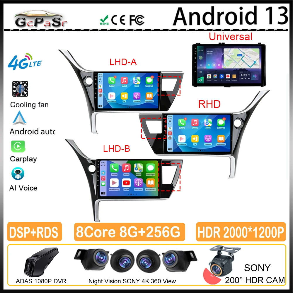 Android-For-Toyota-Corolla-11-Auris-E180-2017-2018-2019-Car-Auto-Radio ...