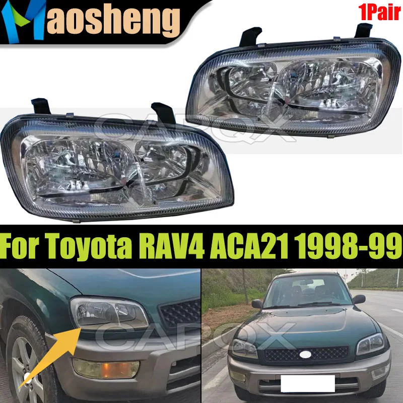 1Pair Front Headlight Head Light For Toyota RAV4 ACA21 1998 1999 ...