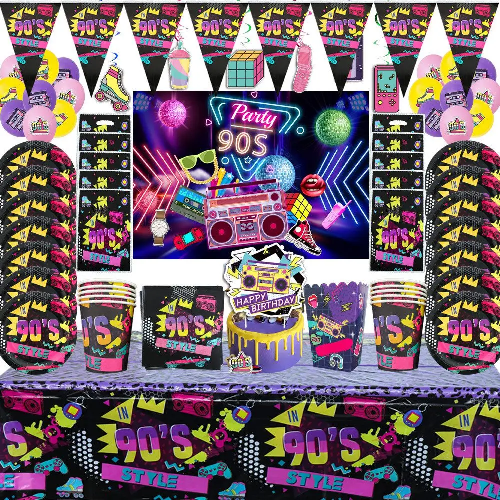 Hip Hop Party Disposable Tableware Set Party Table Decoration Paper ...