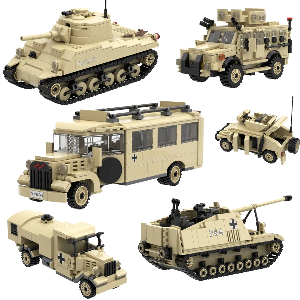 Tan-Army-Building-Block-Toy-Panzer-Tiger-StugIII-Tank-Armored-Vehicle ...