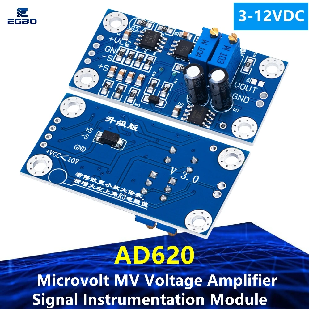 1PCS-egbo-AD620-Microvolt-MV-Voltage-Amplifier-Signal-Instrumentation ...