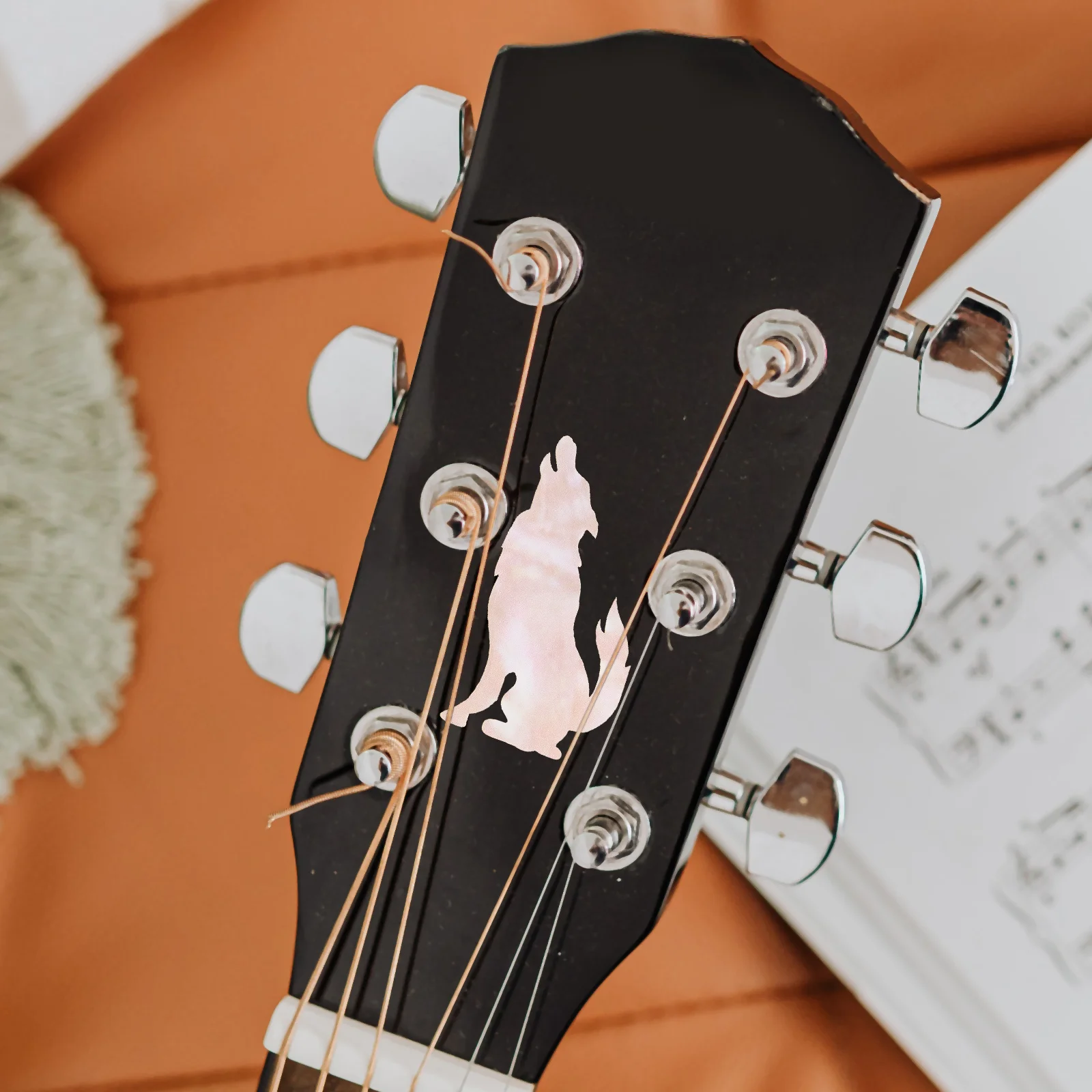 Guitar Inlay Sticker Wolf Acoustic Guitar Decal Fretboard Position ...
