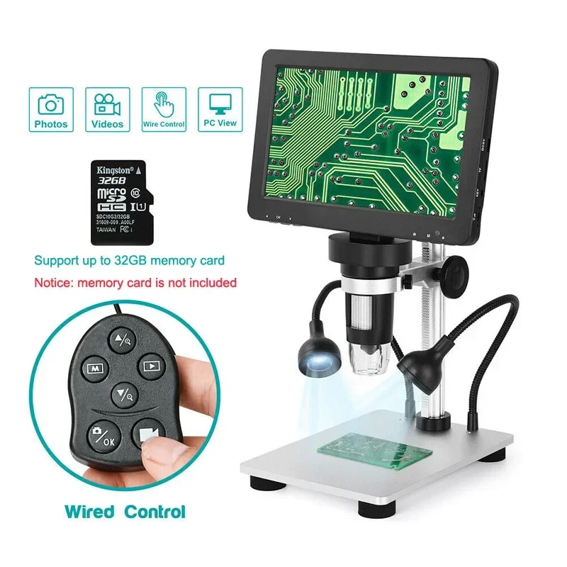 LCD 7 inch Handheld HD Digital Microscope HD USB Microscope with Wired ...