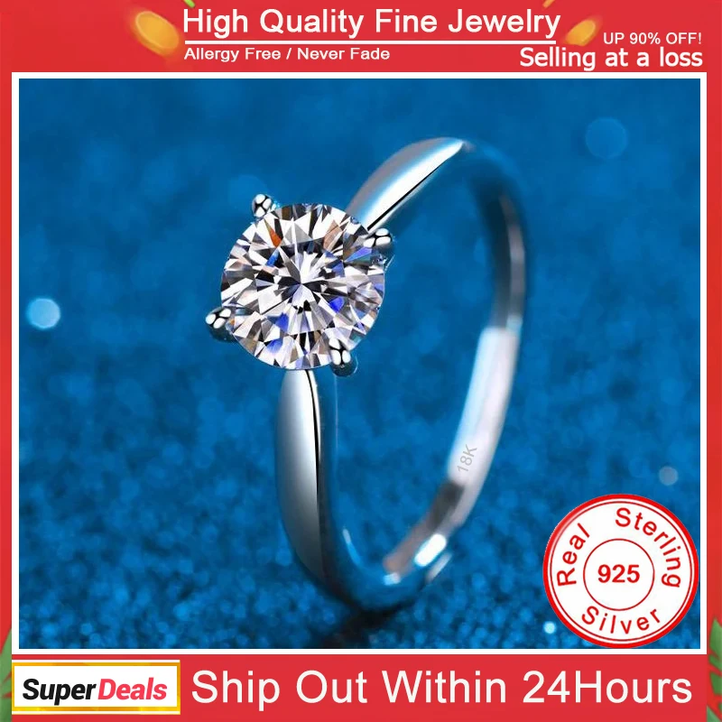 Certified-18K-White-Gold-Filled-Engagement-Rings-For-Women-2CT-Round-Brilliant-Zirconia-Diamond ...