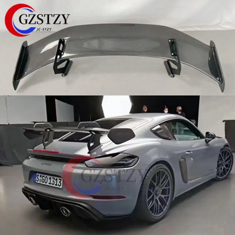 Carbon-Fiber-Rear-Spoiler-Tail-Wings-For-Porsche-Cayman-718-987-997-981 ...