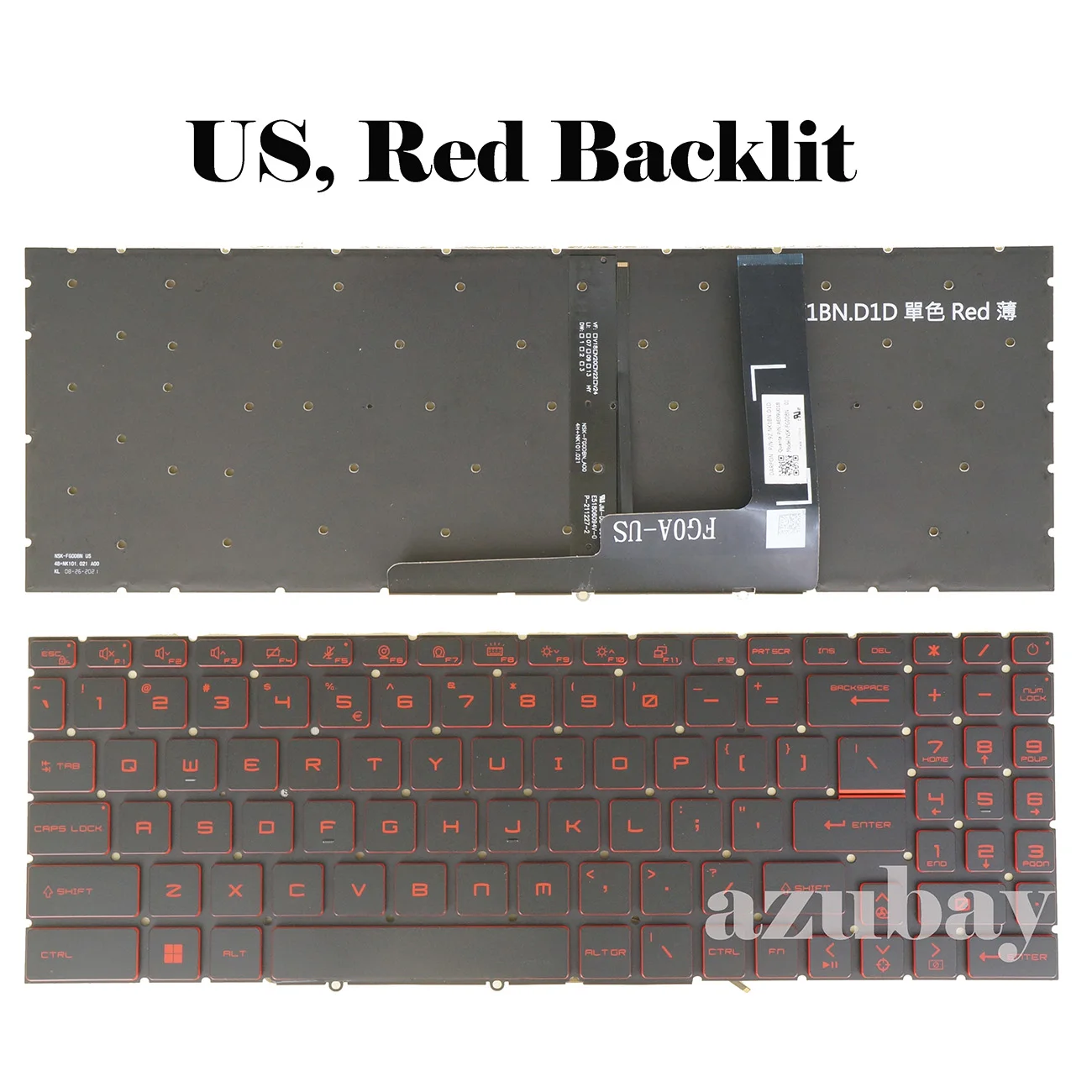 US Keyboard For MSI Katana GF66 GF76 11SC 11UE 11UD 11UC, Bravo 15 B5DD ...