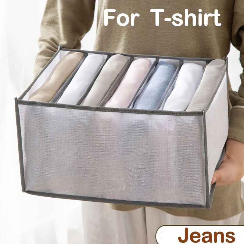 7 Grids/9grids Jeans T-shirts Storage Box Trousers Clothes Storage ...