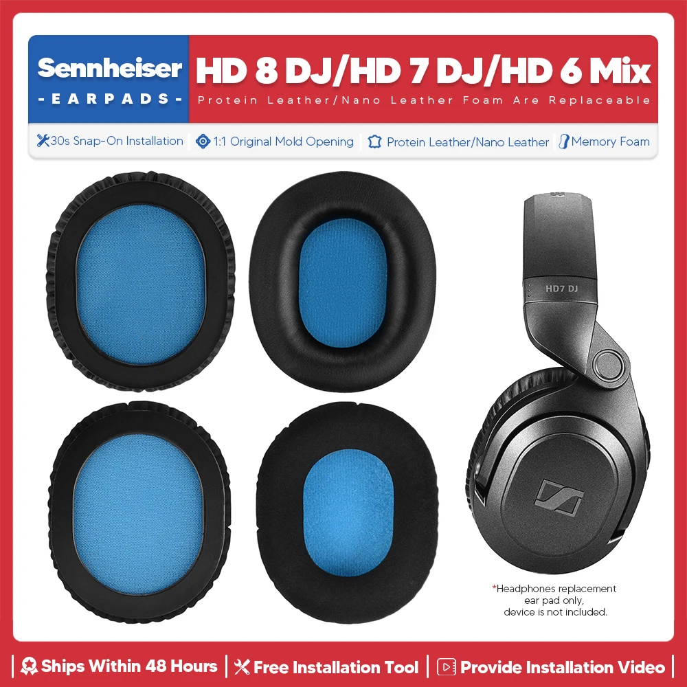 Replacement-Ear-Pads-For-Sennheiser-HD8-DJ-HD7-DJ-HD6-Mix-Headphone ...