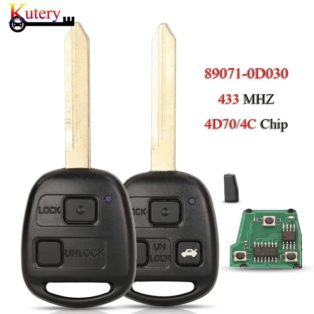 jingyuqin 89071-0D030 Remote Car Key For Toyota Avensis Yaris Corolla ...