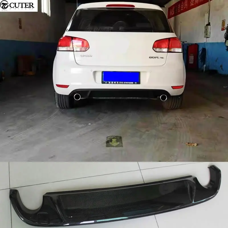 Mk6 Gti Style Carbon Fiber Rear Diffuser Rear Bumper Lip For Volkswagen ...