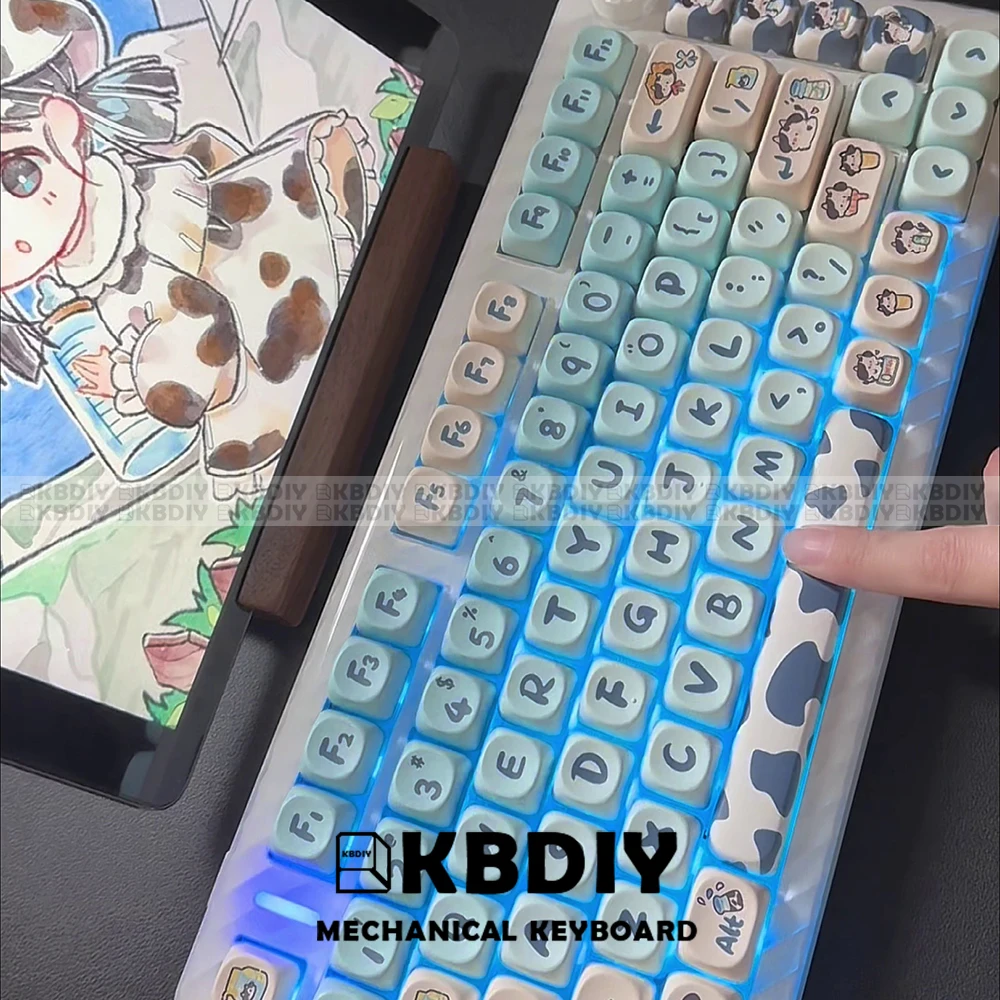 KBDiy-142-Keys-Set-PBT-Dairy-Cow-Theme-Keycaps-for-Mechanical-Keyboard ...