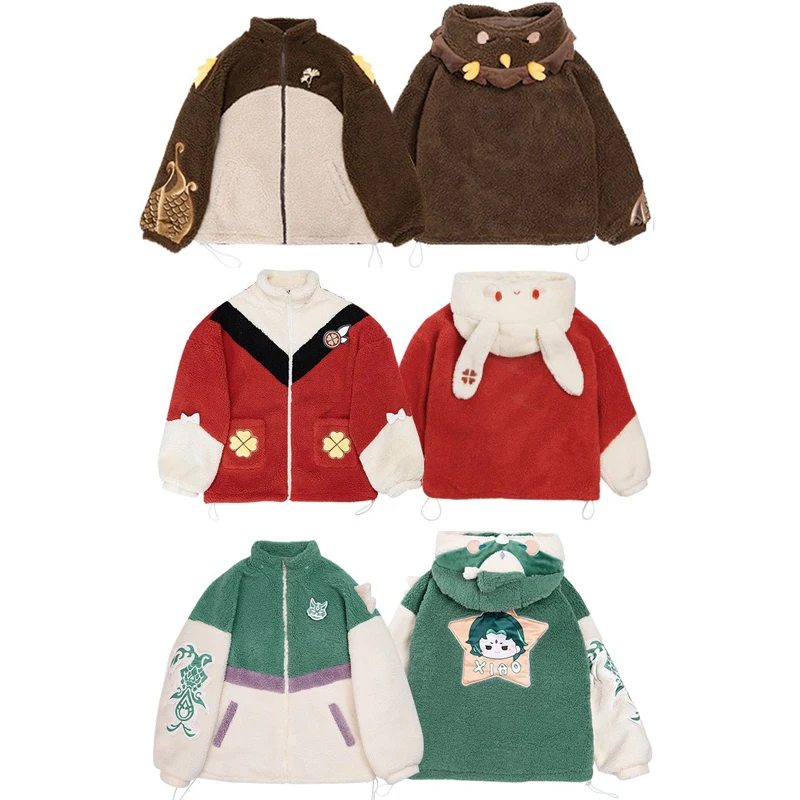 Genshin-Impact-Klee-Rabbit-Ears-Thickened-Lamb-Wool-Coat-Cute-Girls ...