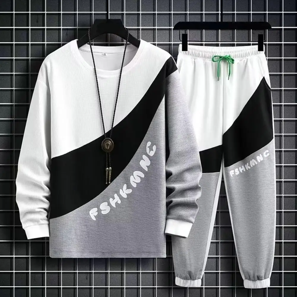 Summer-Men-s-Vintage-Oversized-Waffle-Suit-Set-2-Pieces-Long-Sleeve ...