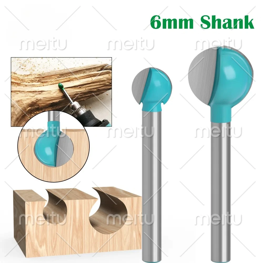 1PC 6mm Shank Tungsten Carbide Ball Nose Router Bit Wood CNC Milling ...