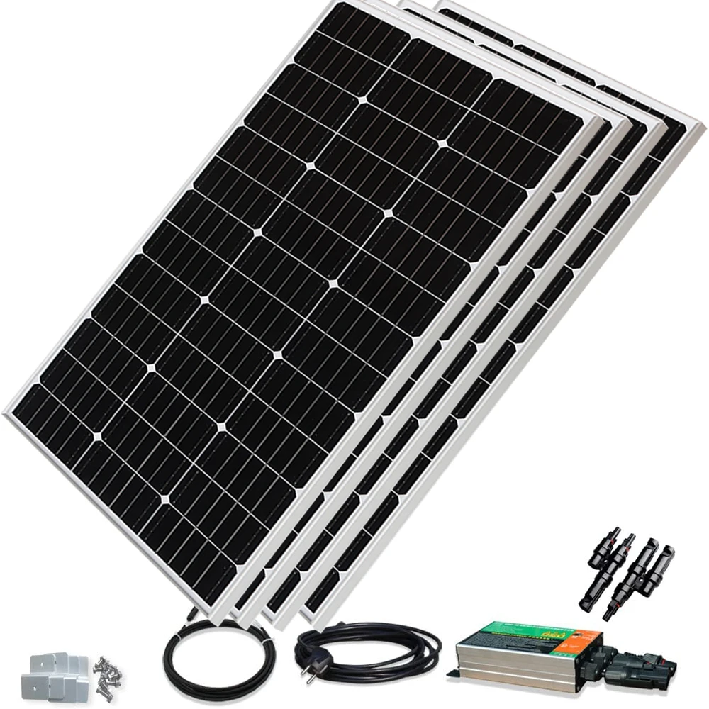 600 w Solar panel kit für balkon 4 stücke 150w solaranlage photovoltaik ...
