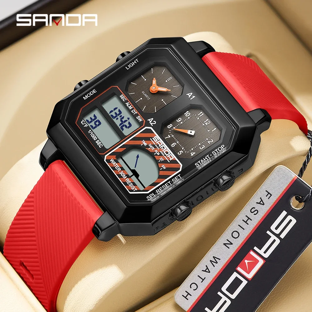 SANDA 6210 Men Electronic Watch Smart Outdoor Sports Multi functional ...