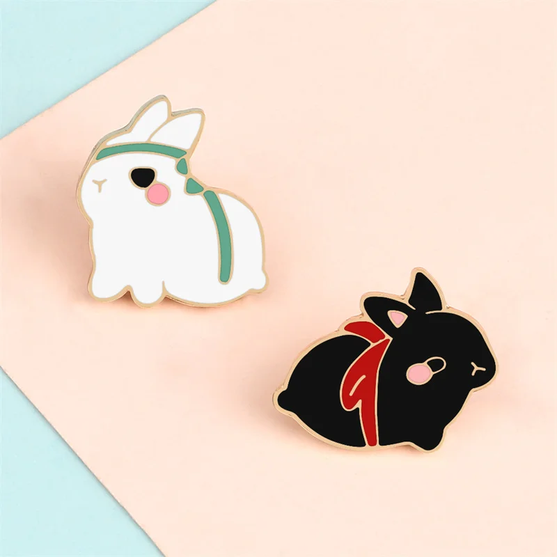 Pin de esmalte de conejo Untamed, broches de insignias de animales de ...