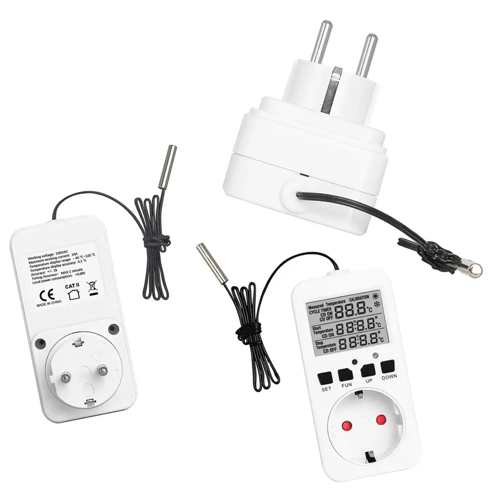 16A EU Plug Digital Temperature Controller Socket for Greenhouse ...