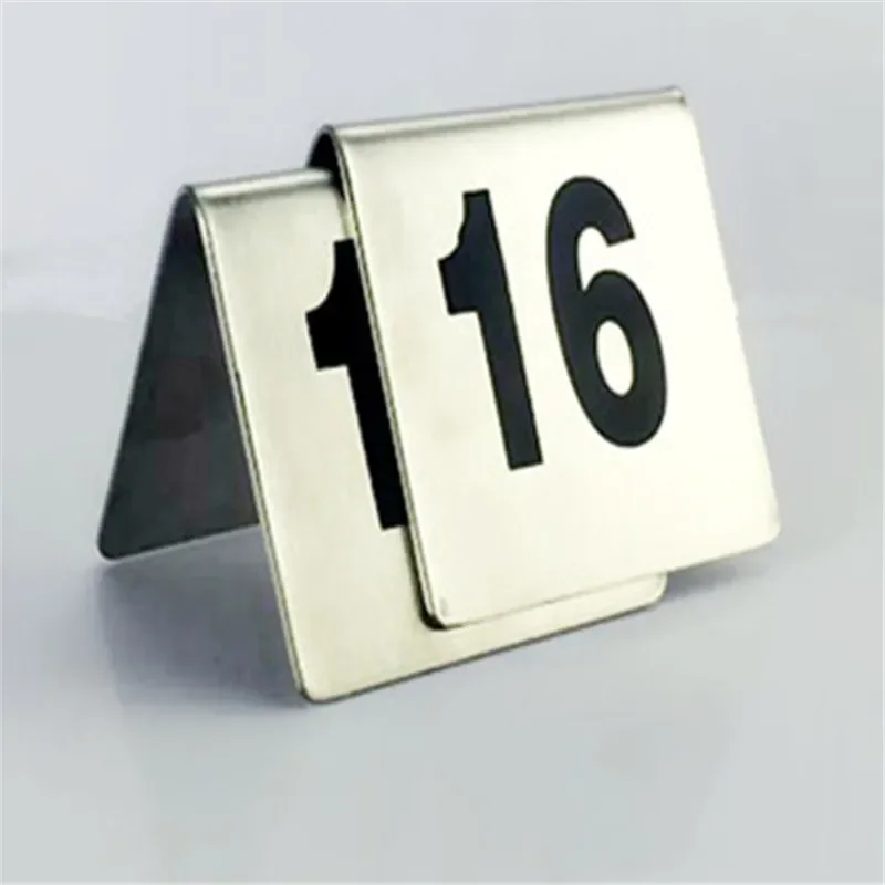 Stainless-Steel-Table-Number-Plate-Double-sided-Square-Table-Digital ...