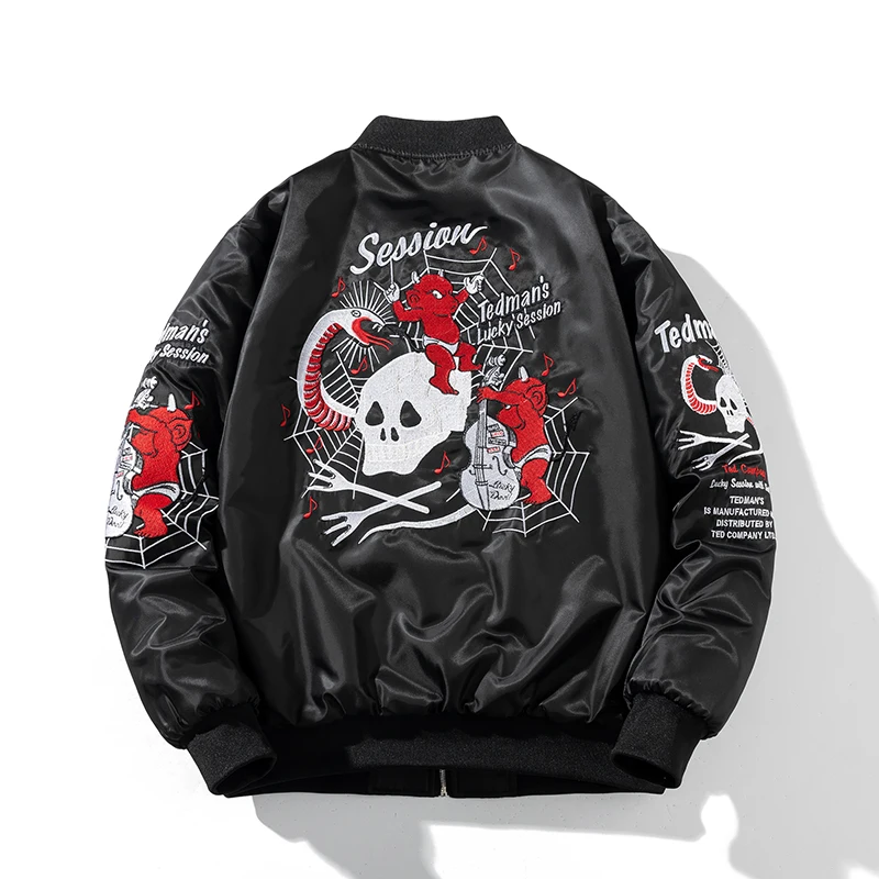 Spring-Bomber-Jacket-Men-Devil-Embroidery-MA-1-Pilot-Windbreaker-Japan ...