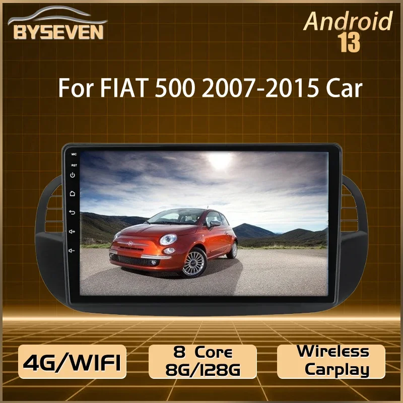 Android-13-4G-Wireless-Carplay-Auto-Radio-For-FIAT-500-2007-2015-Car ...