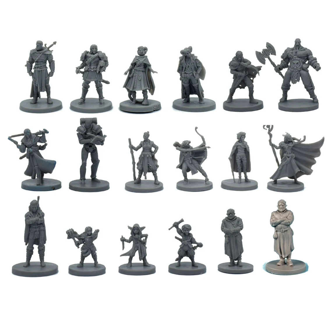 TRPG board game dungeons miniatures characters warrior mage warlock elf ...