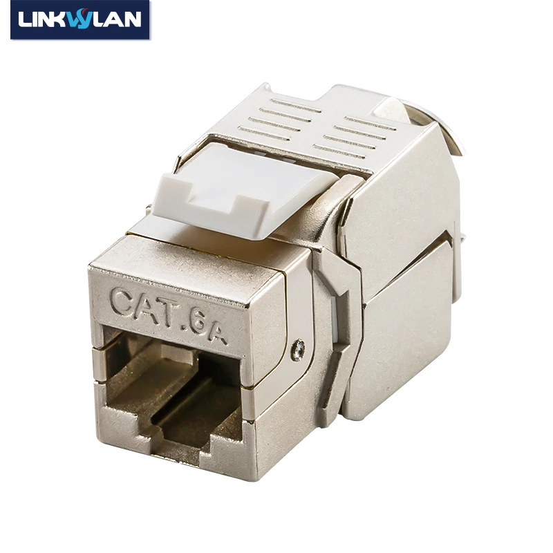 Linkwylan Network Cat5e Cat6 Cat6A Toolless Keystone Jack Module Full Shielded RJ45 Socket To ...