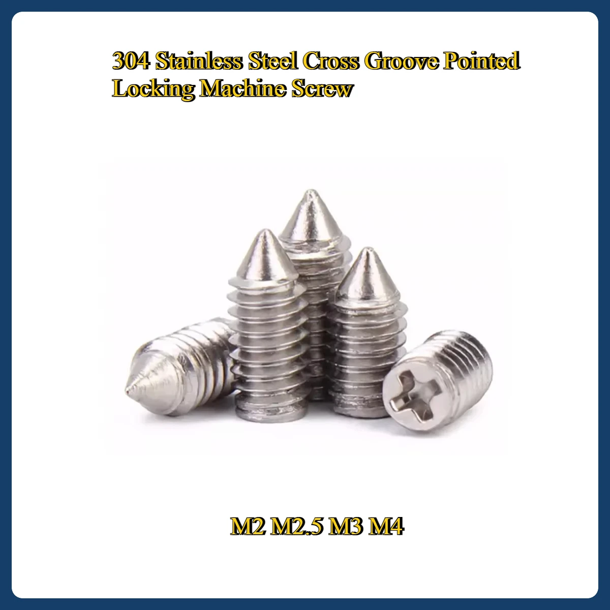 M2 M2.5 M3 M4 304 Stainless Steel Cross Groove Pointed Locking Machine ...