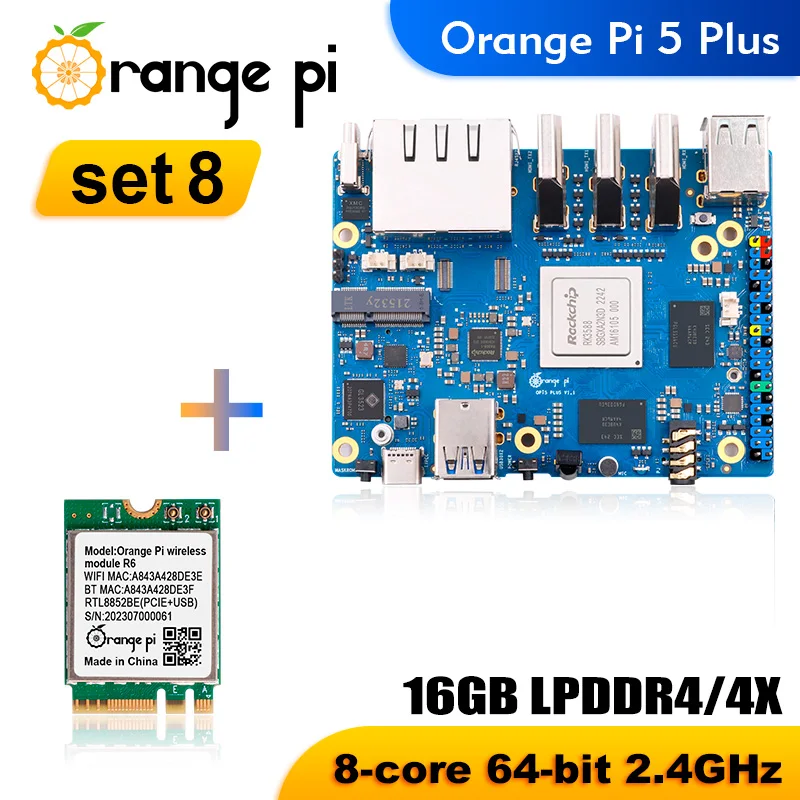Orange Pi 5 Plus 16GB RAM + WIFI-BT Module Single Board Computer RK3588 ...